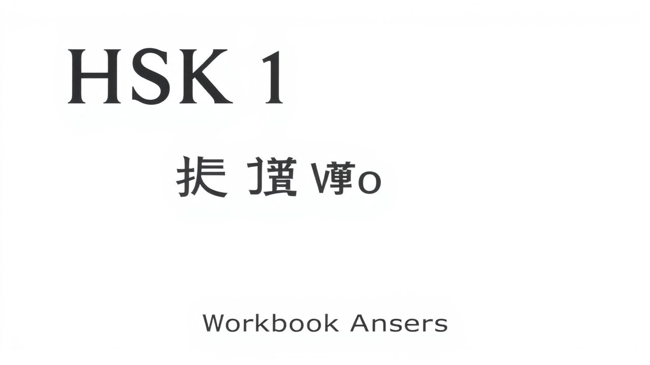 HSK 1 Workbook Answers